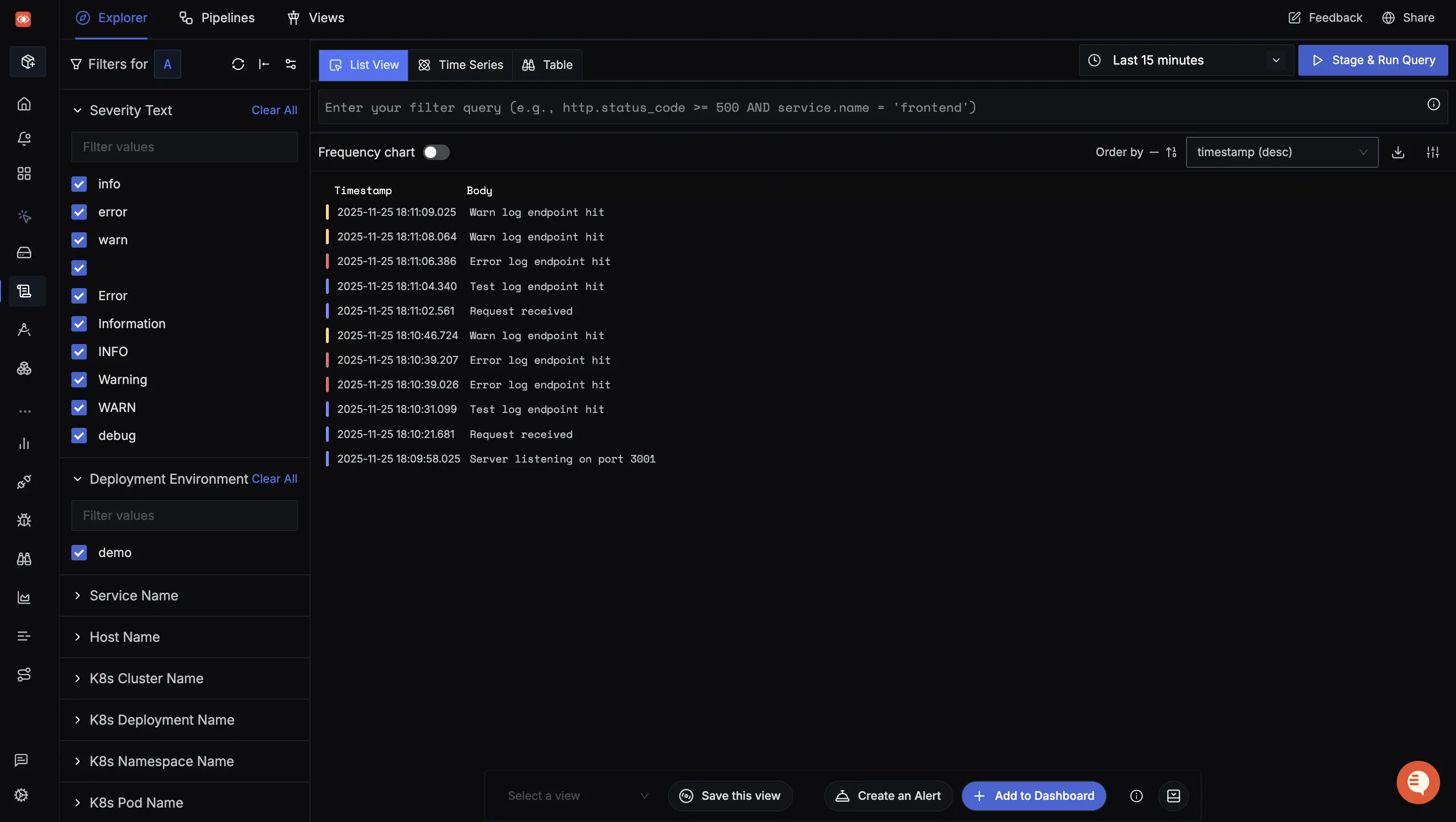 Send logs from Node.js Bunyan logger to SigNoz using OpenTelemetry | SigNoz
