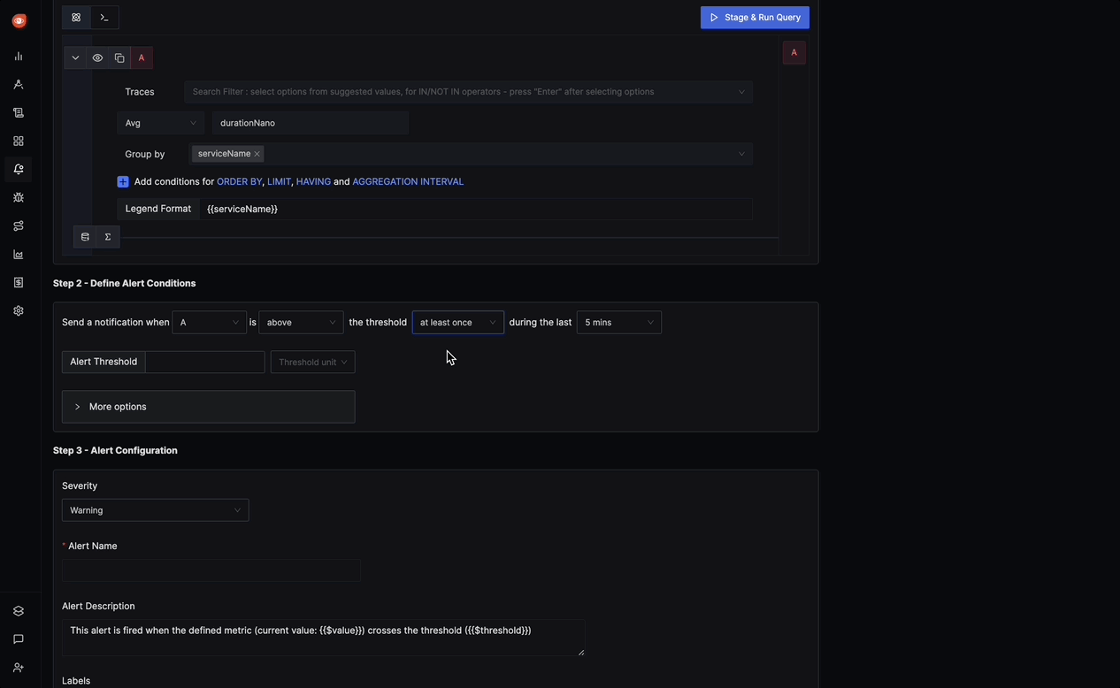 Trace based alerts | SigNoz
